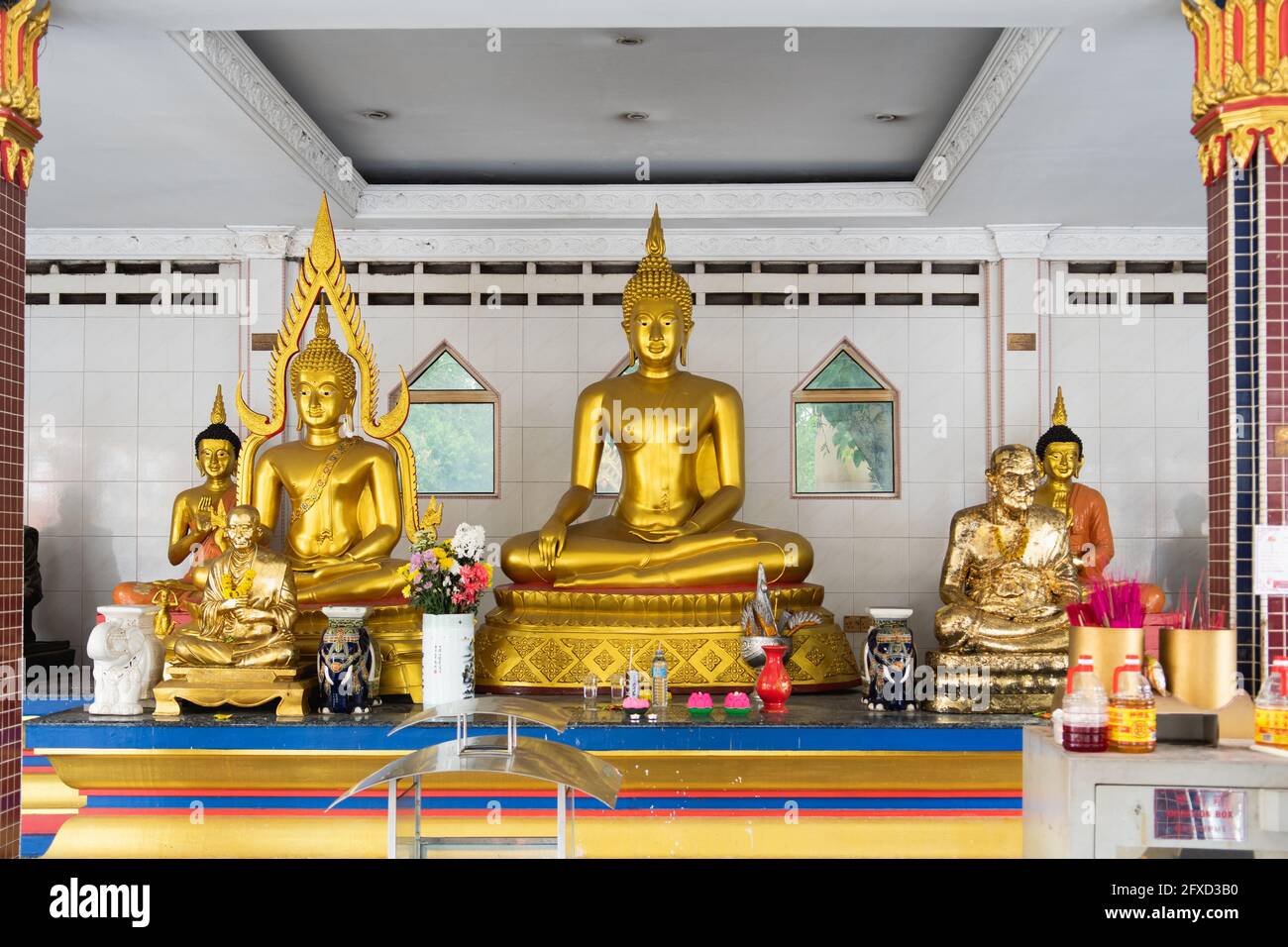 Religious Statues at Thai Buddhist Chetawan Temple complex Stock Photo ...