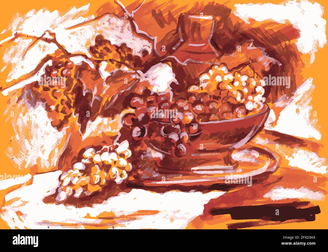 Still life in orange Stock Vector Images - Alamy