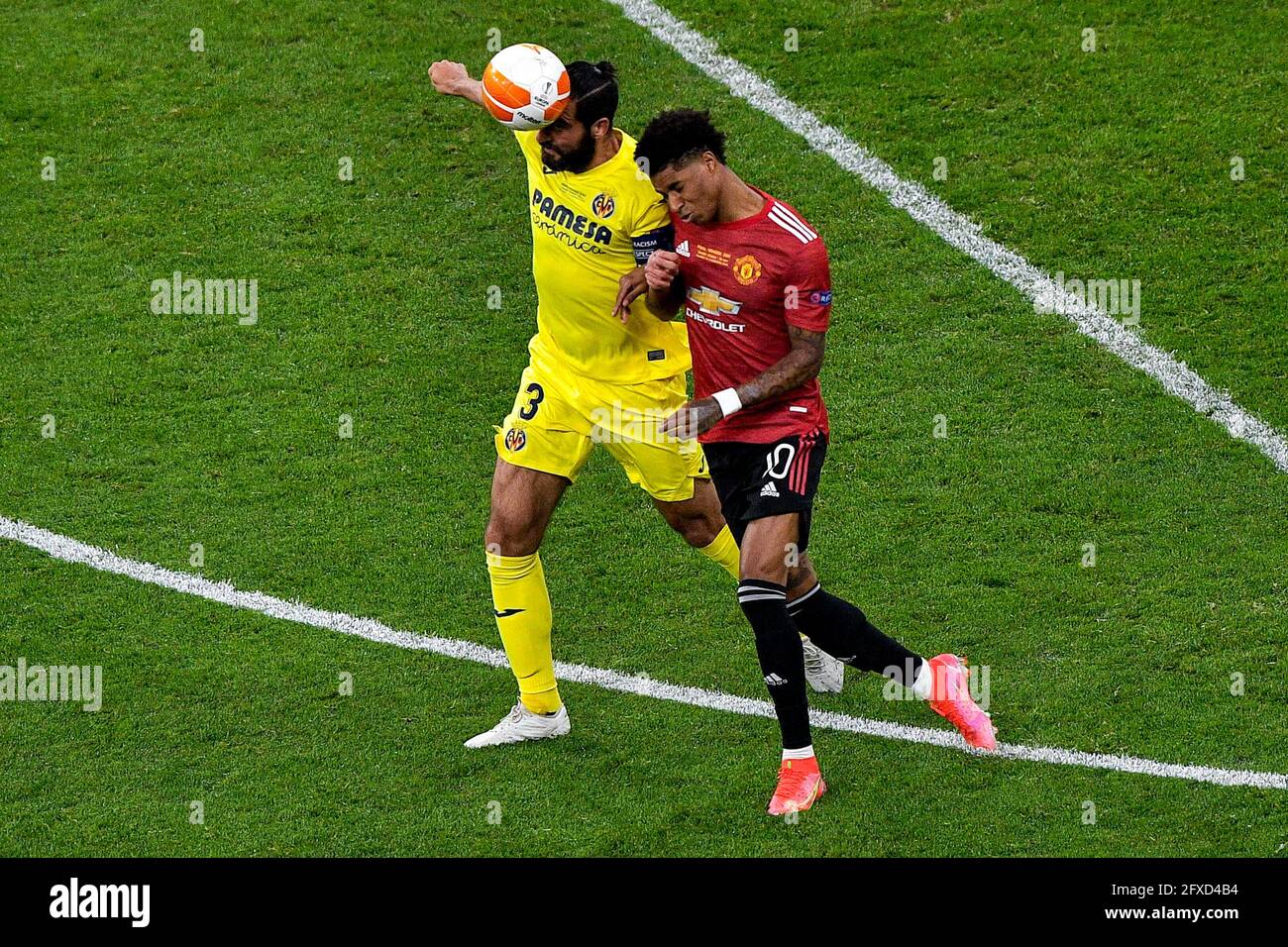 GDANSK, POLAND - MAY 26: Raul Albiol of Villarreal CF and Marcus ...