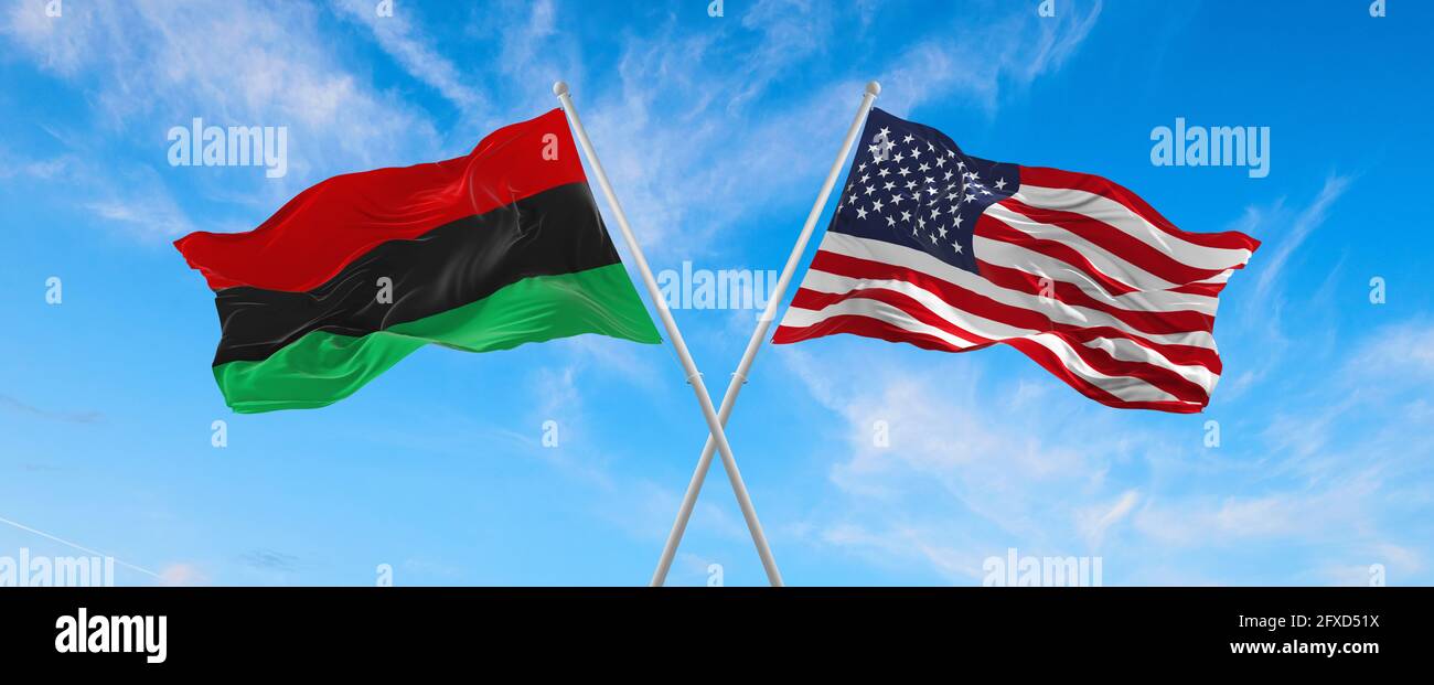 Black history month flag hi-res stock photography and images - Alamy