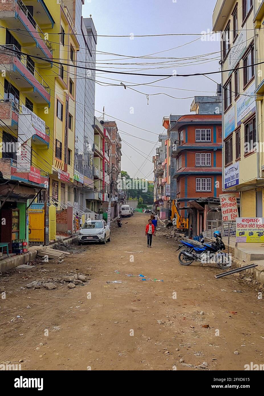 Kathmandu Nepal 21. Mai 2018 Colorful dirty and dusty street and area ...