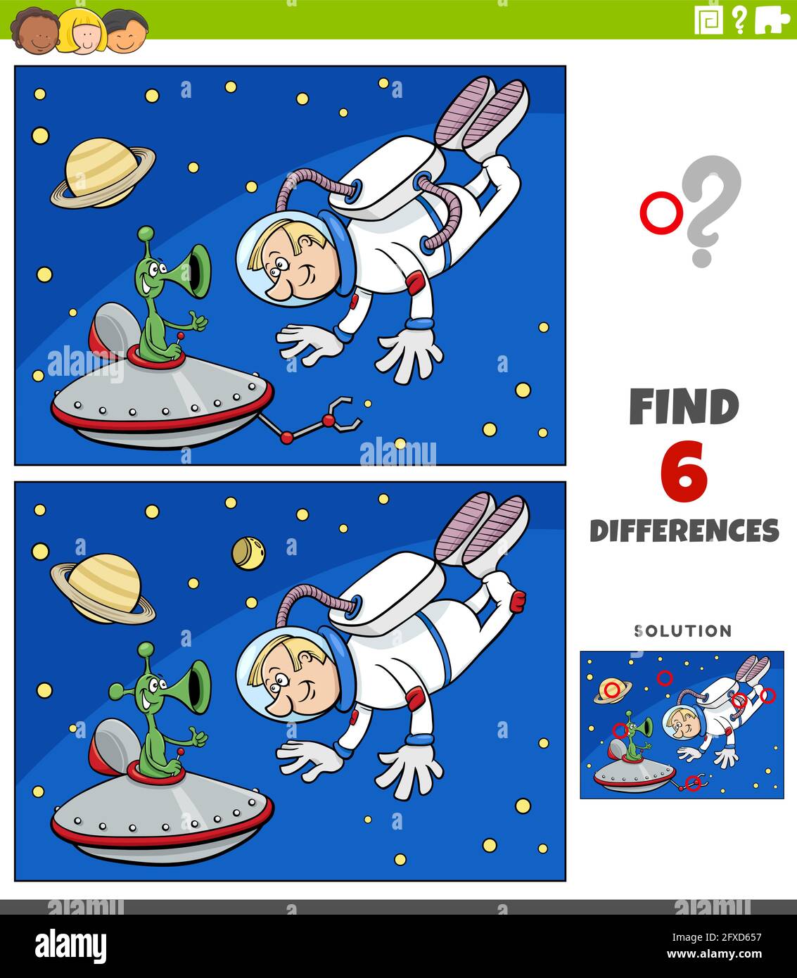Cartoon illustration of finding the differences between pictures ...