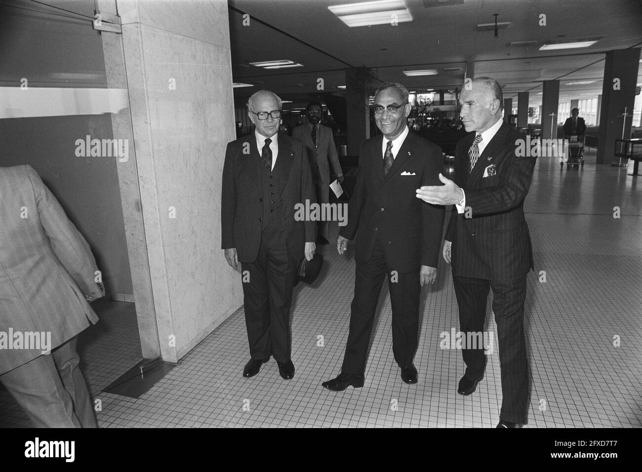President Ferrier of Suriname arrived at Schiphol Airport; President ...
