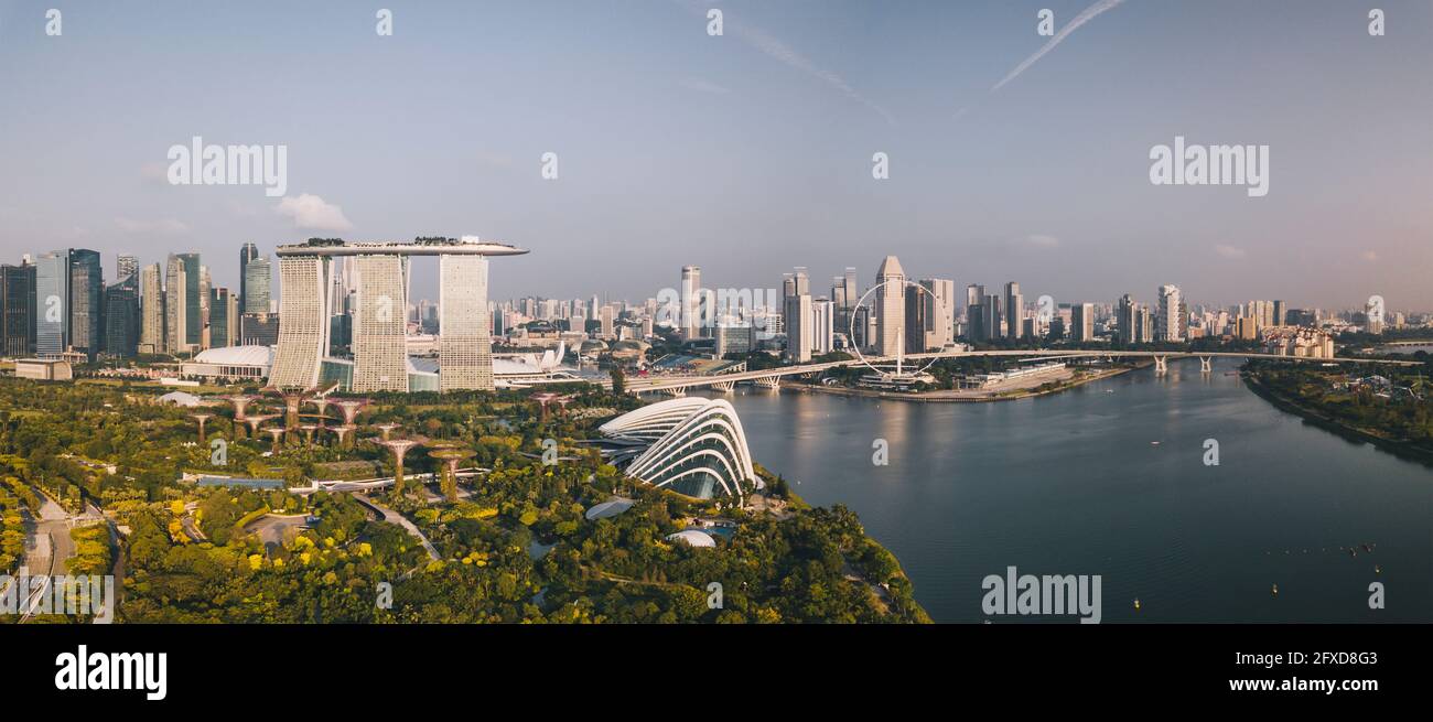 Panorama with the best view’s os Singapore skyline with the greenest ...