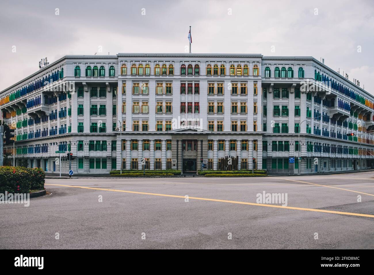 Old Hill Street police station with 900 rainbow hued louvered windows ...