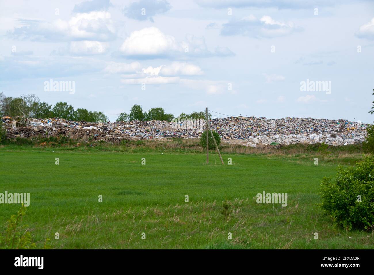 landfill of household garbage in nature.environmental disaster Stock ...