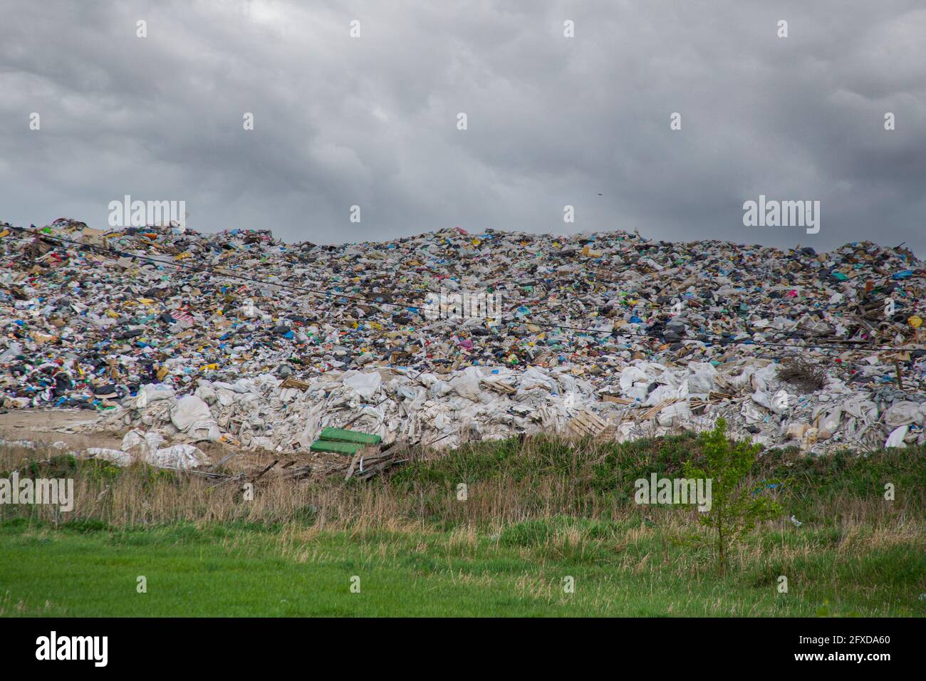 landfill of household garbage in nature.environmental disaster Stock ...