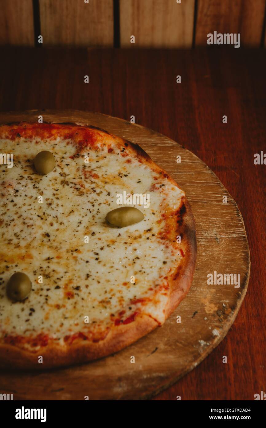 vertical close-up of pizza mozzarella Stock Photo - Alamy