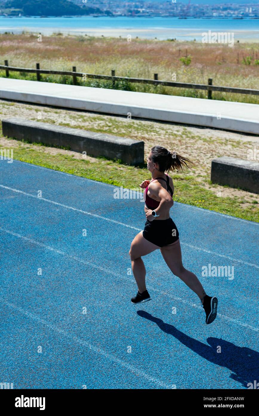 Back view on young athlete hi-res stock photography and images - Alamy