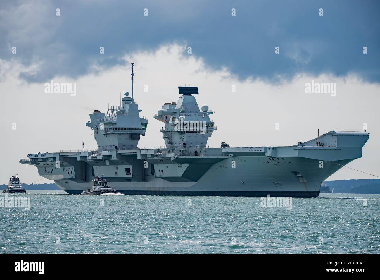 The Royal Navy aircraft carrier HMS Prince of Wales (R09) returning to ...