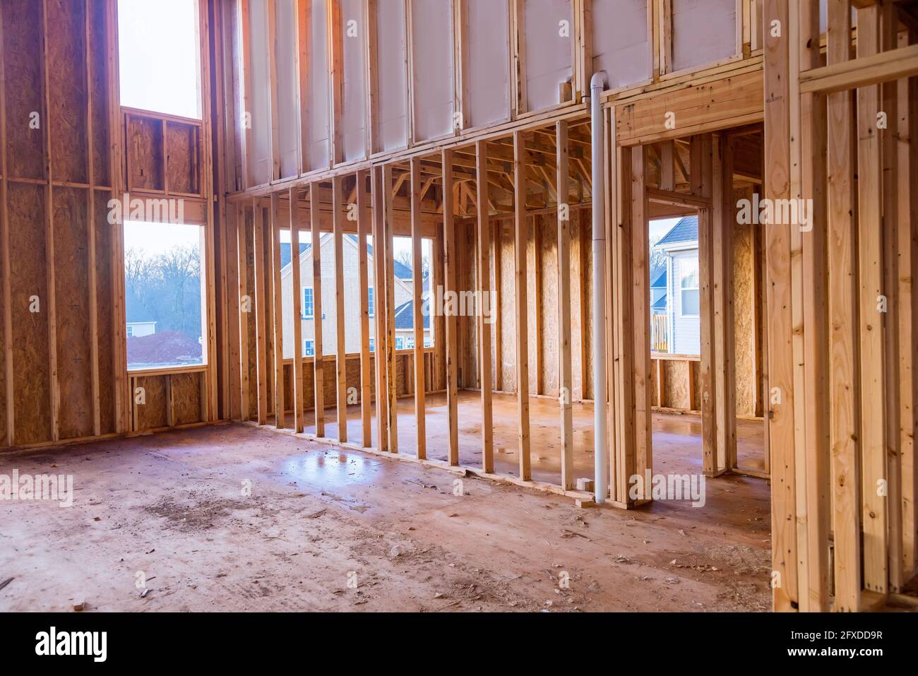 Interior view construction new residential home Stock Photo - Alamy