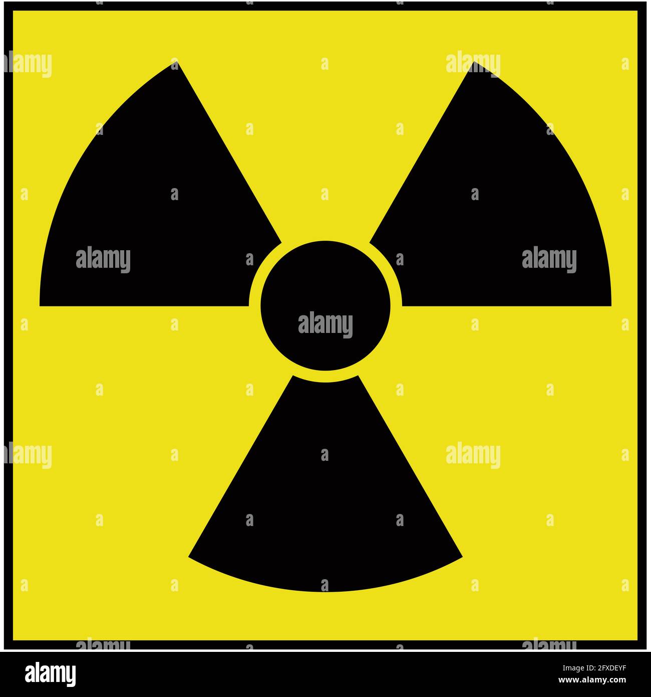 A graphic illustration of A radiation warning symbol for use as an icon ...