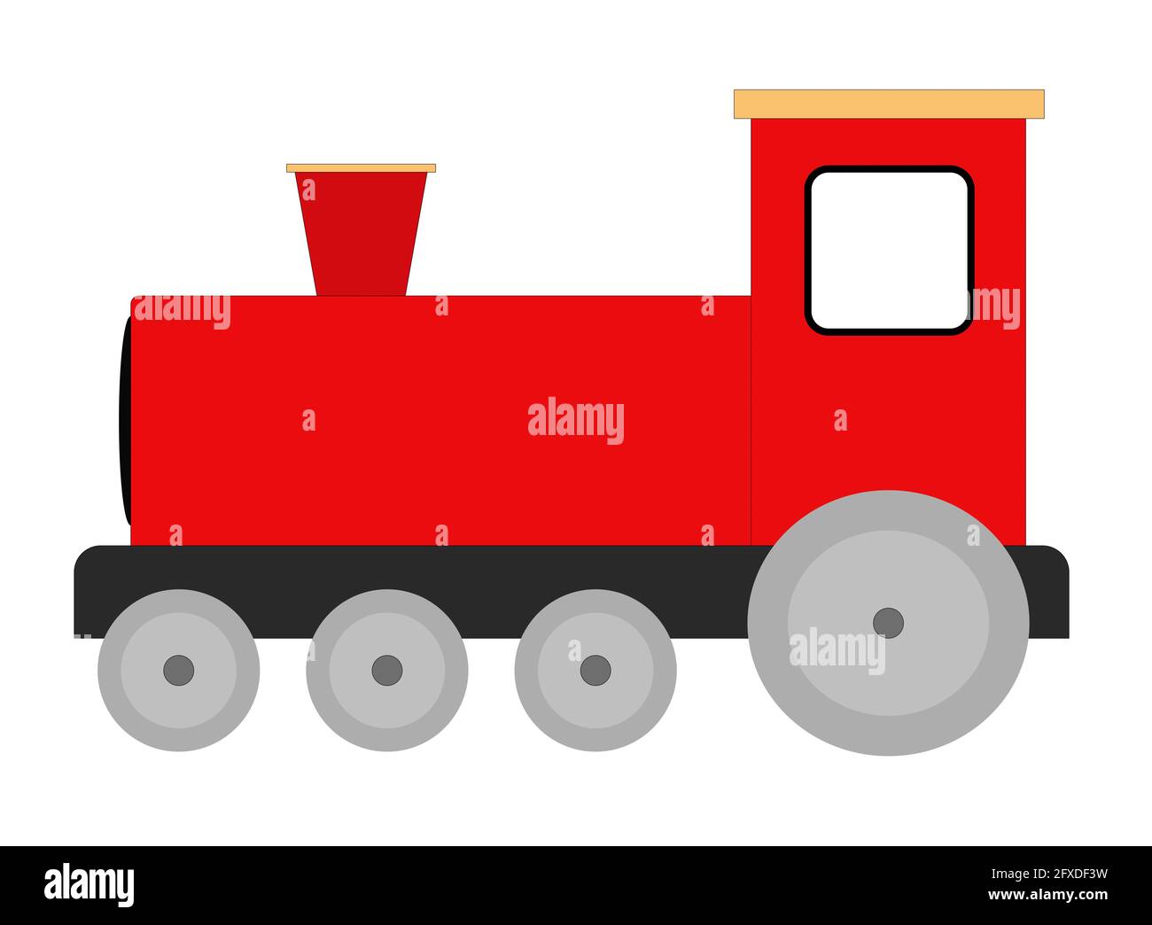 A graphic illustration of Toy train in Bright Red for use as an icon ...