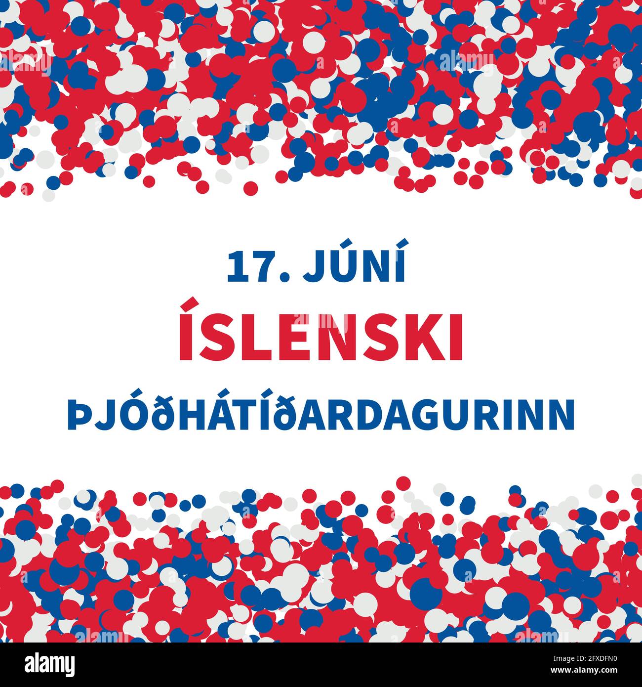 Iceland National Day lettering in Icelandic language. Holiday ...