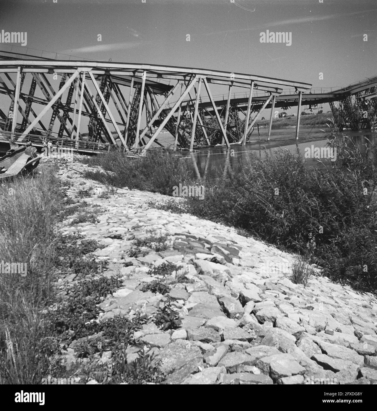 [Rail Bridge], June 1945, bridges, second world war, destruction, The ...