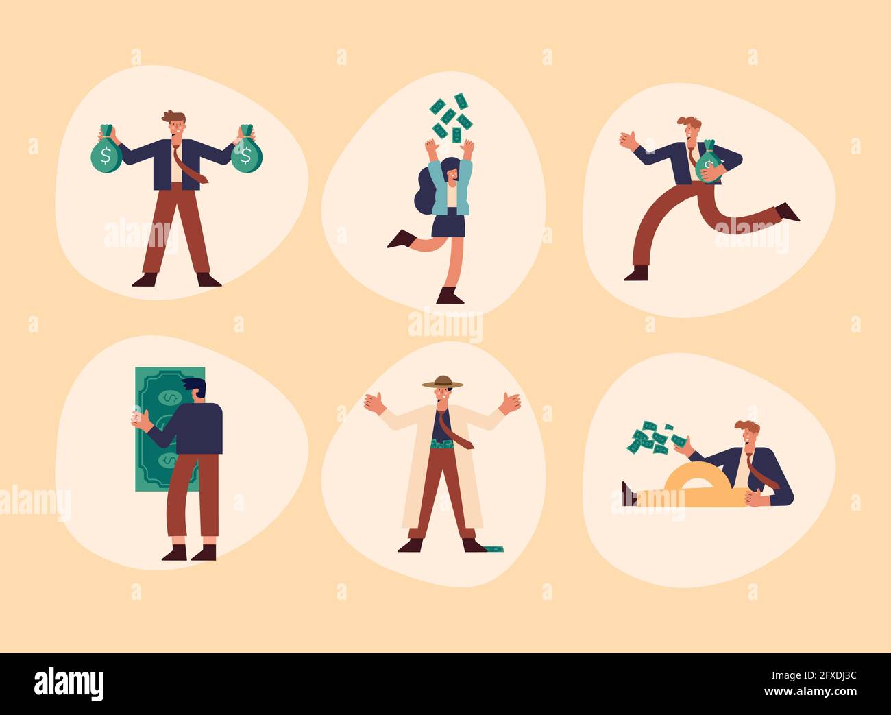 Rich woman holding Stock Vector Images - Alamy