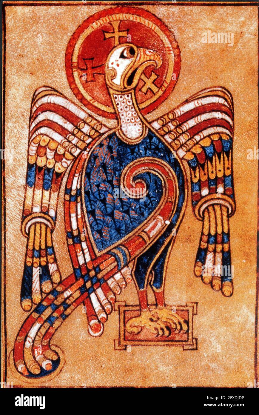 The Eagle, Symbol of St. John, Book of Kells Stock Photo - Alamy