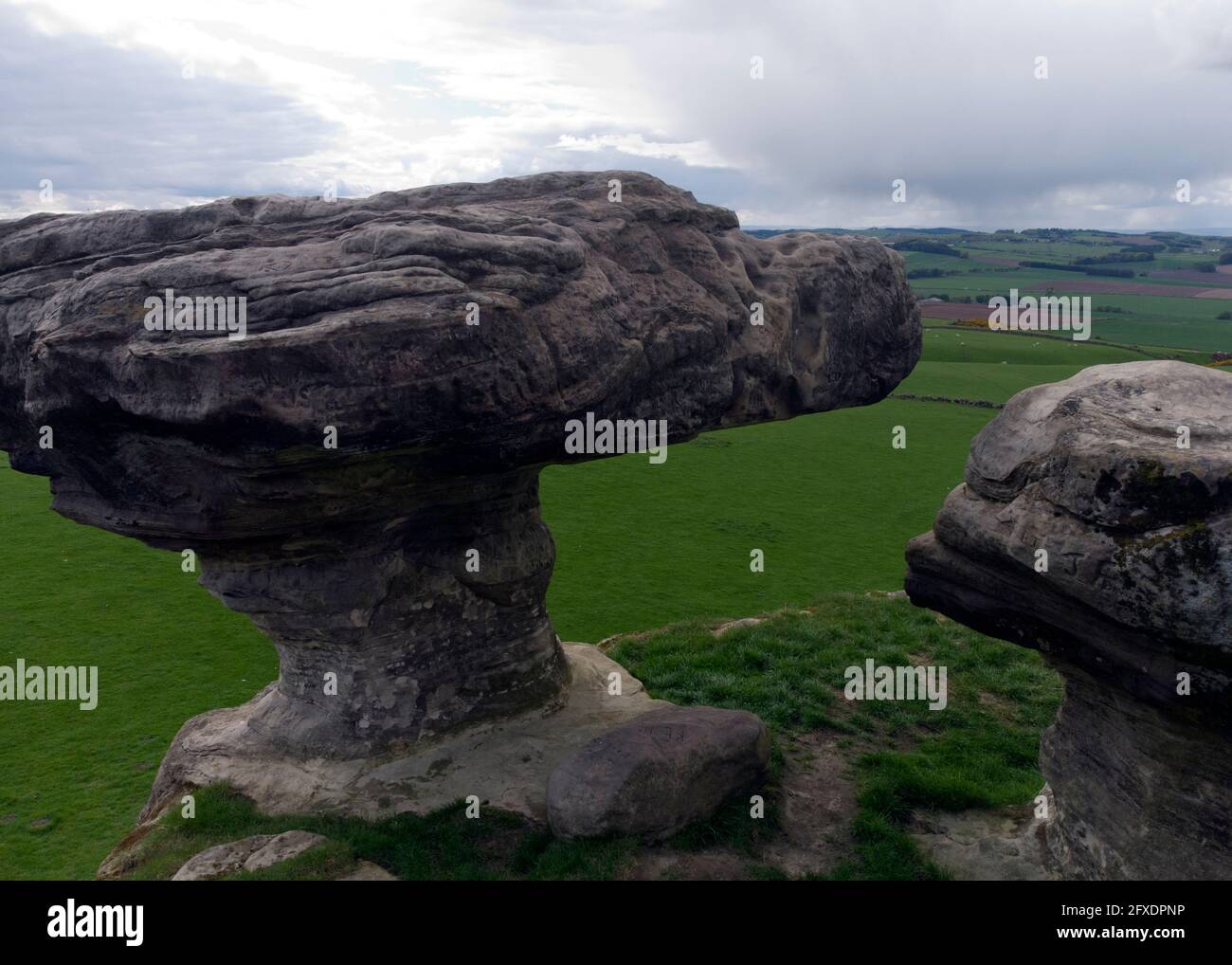 Bunnet Stane or Bonnet Stone is a rock formation. Scotland. U.K Stock ...
