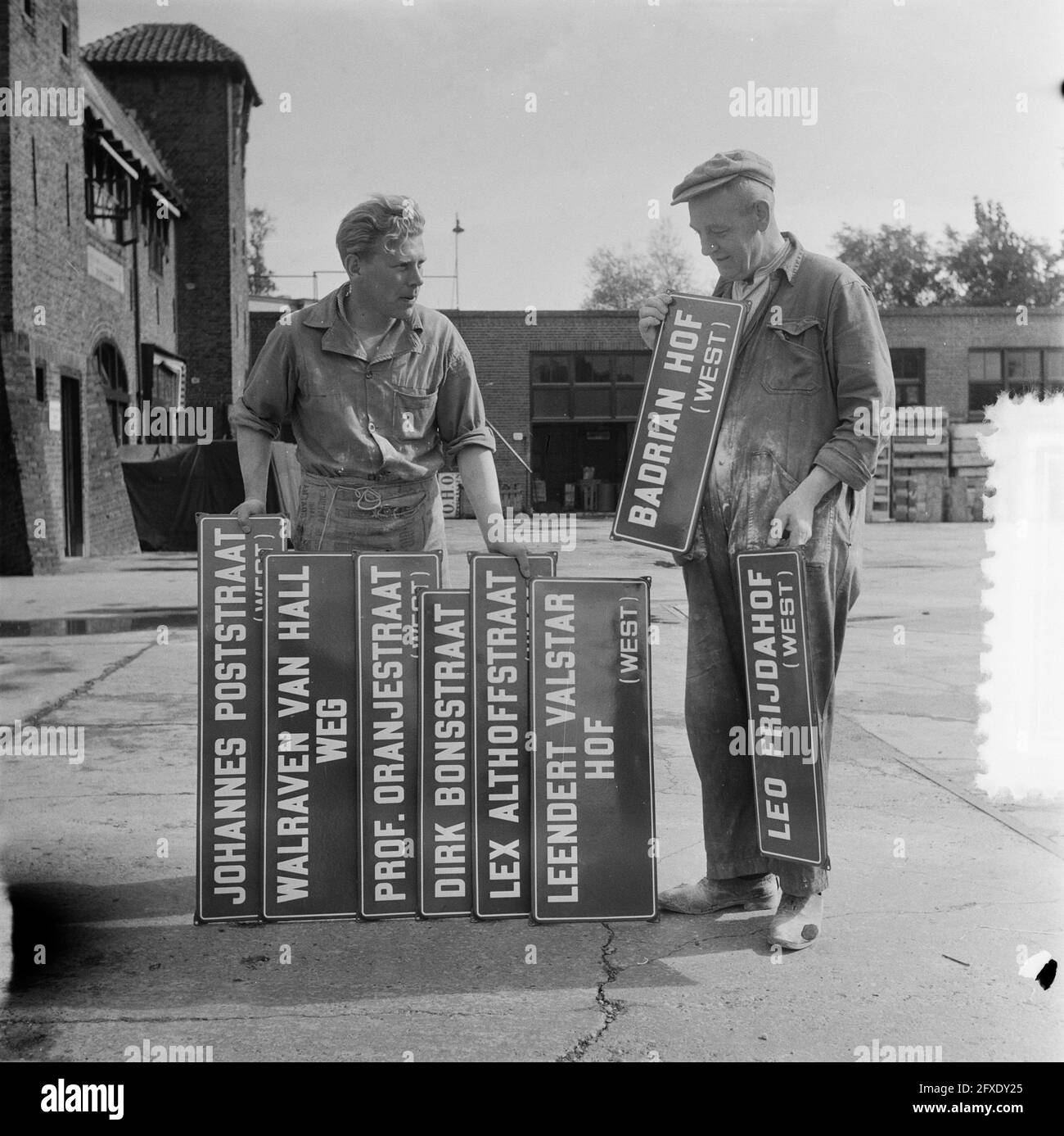 Street signs with names of resistance fighters from Amsterdam by fa ...