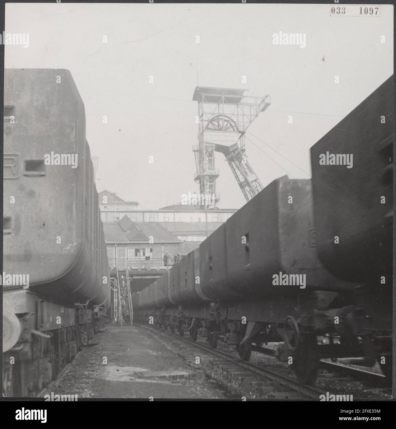 Coal Mines Limburg. Wagons of coal roll out of the mine on their way to ...