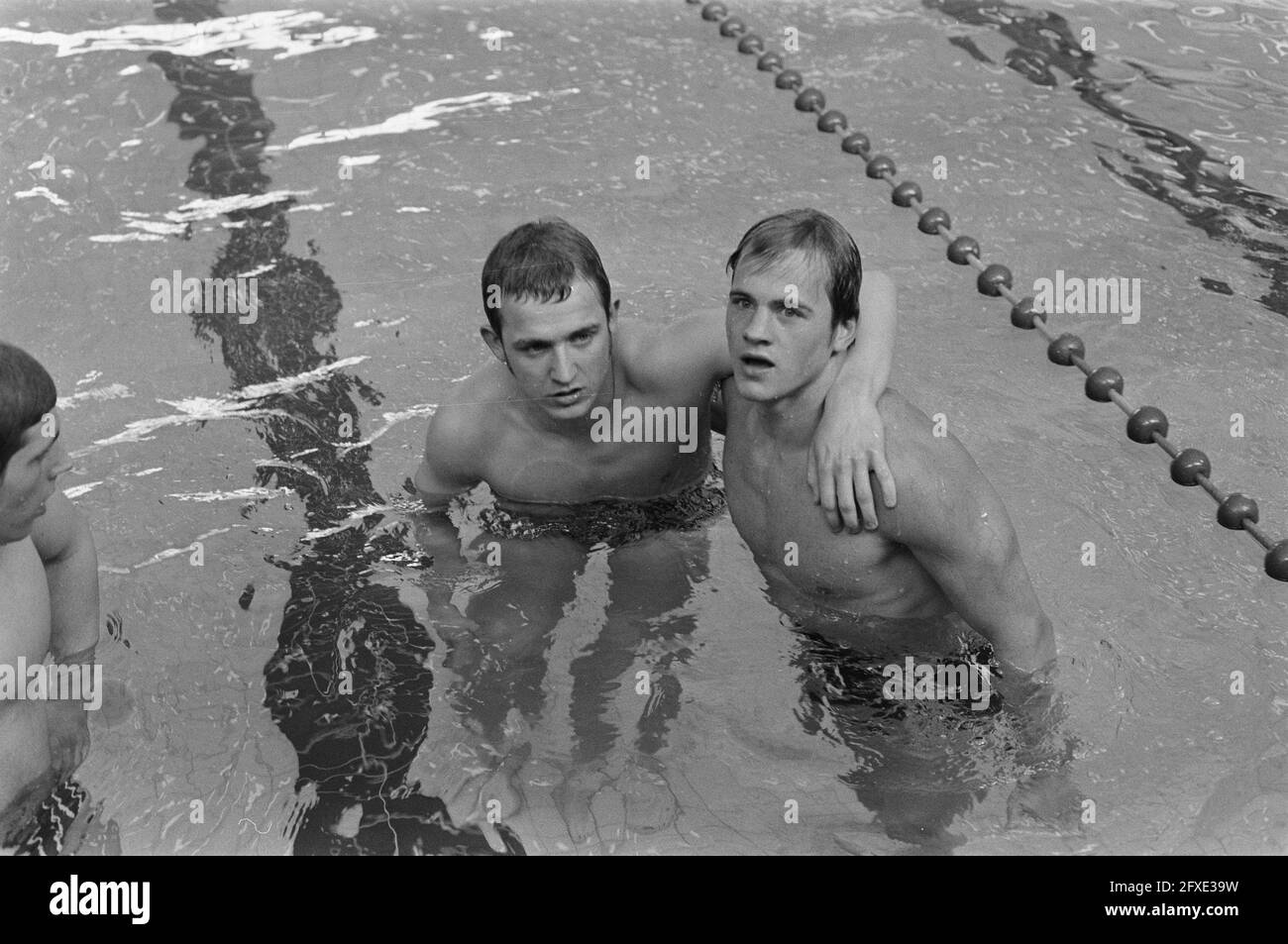 Swedish swimming relay team men 1970b Stock Photo - Alamy