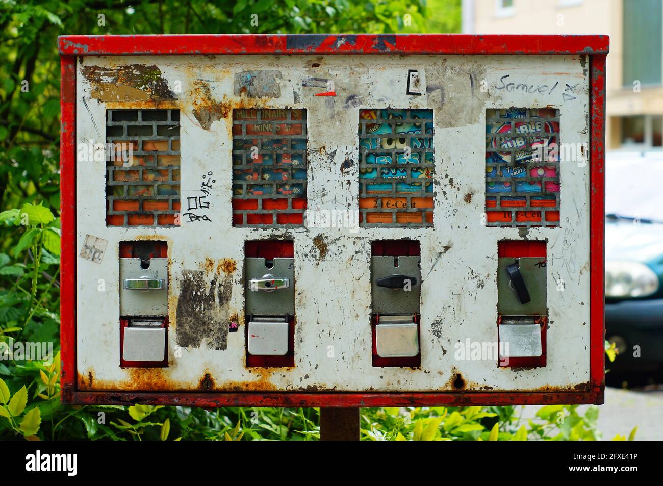 FRANKFURT, GERMANY - May 05, 2021: This chewing gum machine may be half ...