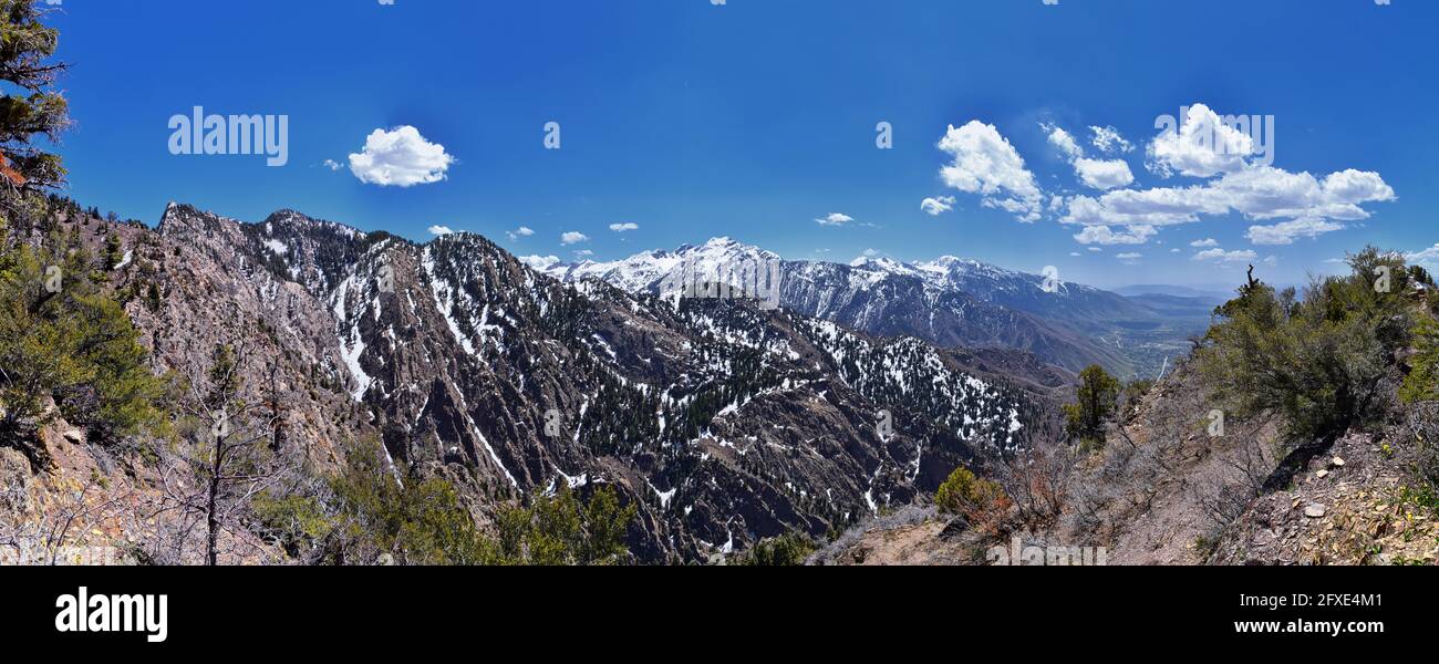 Wasatch Front Mount Olympus Peak hiking trail inspiring views in spring ...