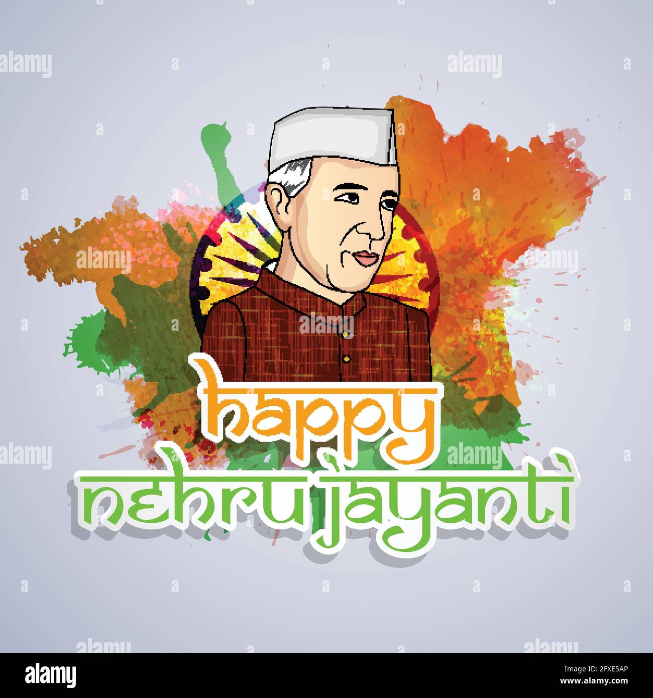 Jawaharlal Nehru Jayanti Stock Vector Image & Art - Alamy