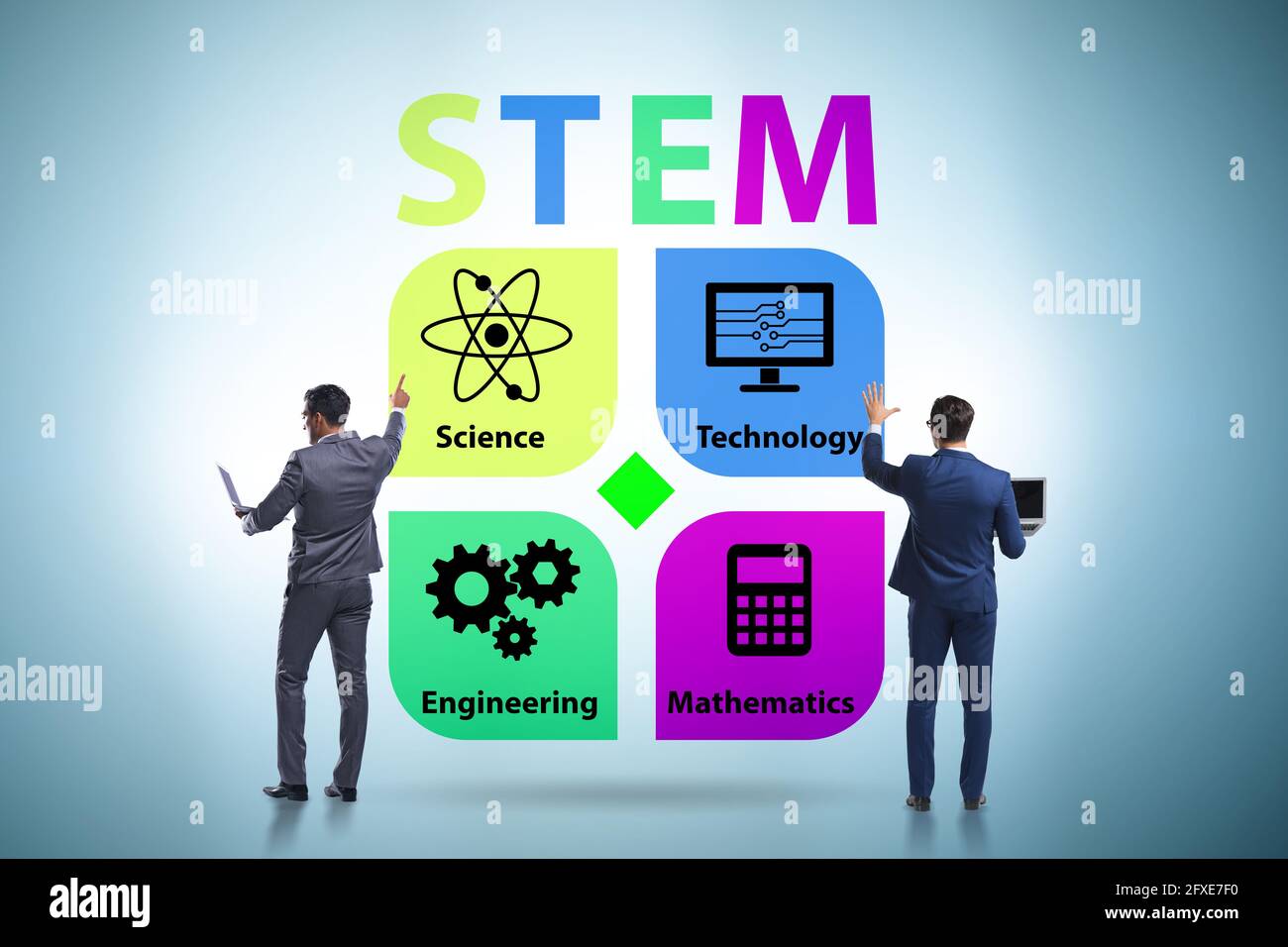 Business people in the STEM education concept Stock Photo - Alamy