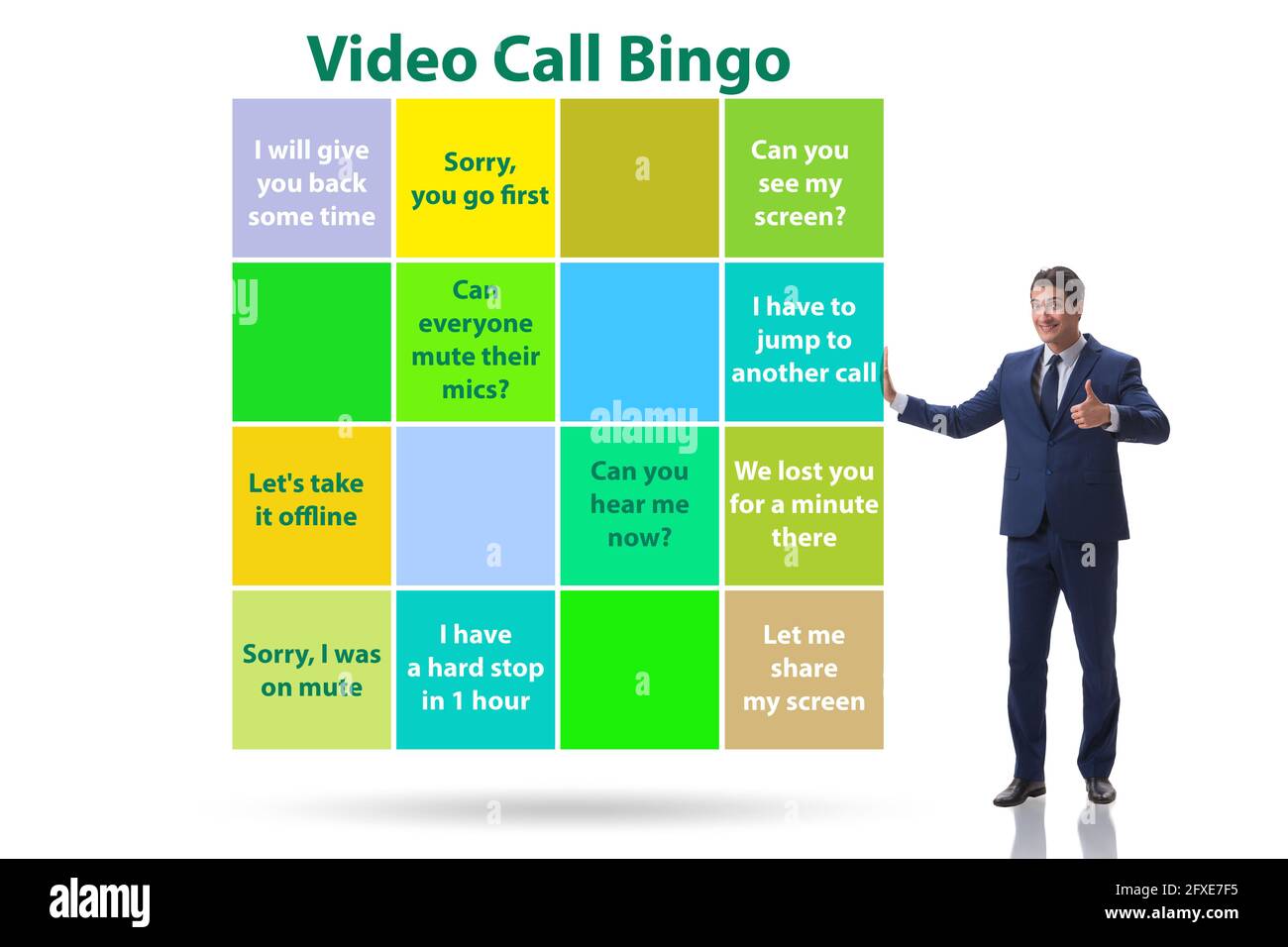 Funny concept with the video call bingo Stock Photo - Alamy
