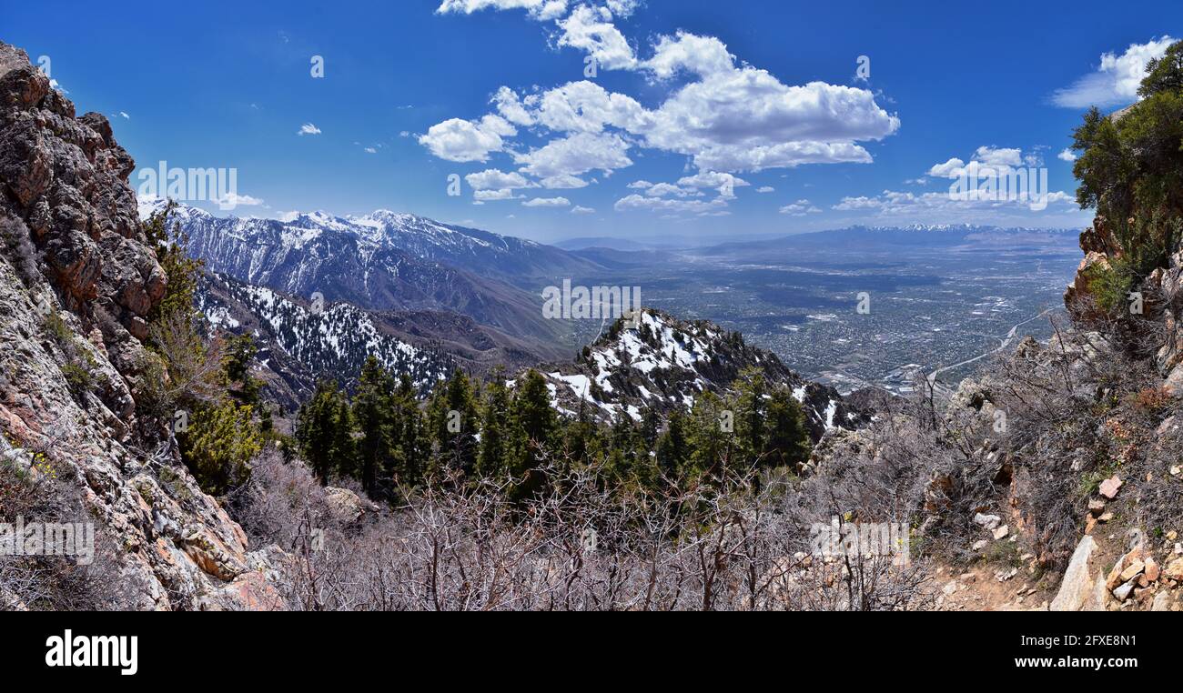 Wasatch Front Mount Olympus Peak hiking trail inspiring views in spring ...