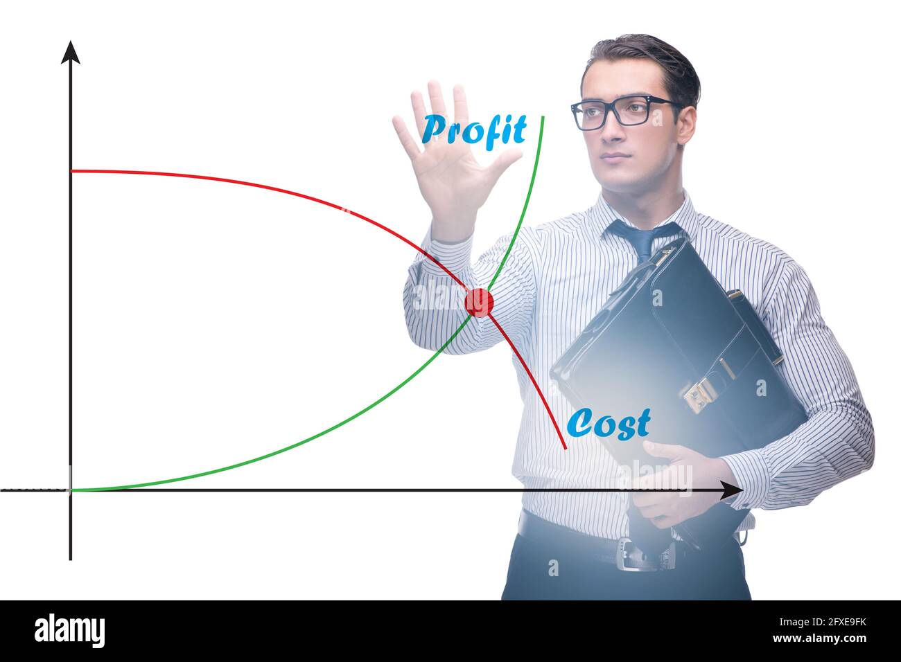 Concept of the proft and loss with businessman Stock Photo - Alamy