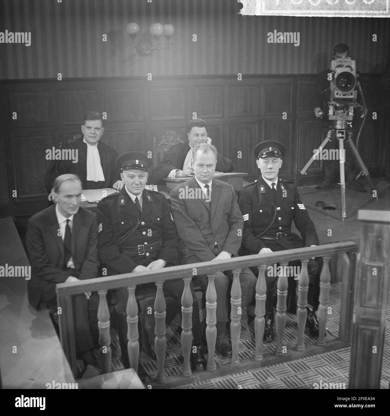 Television court overview defendants' bench from left to right ...