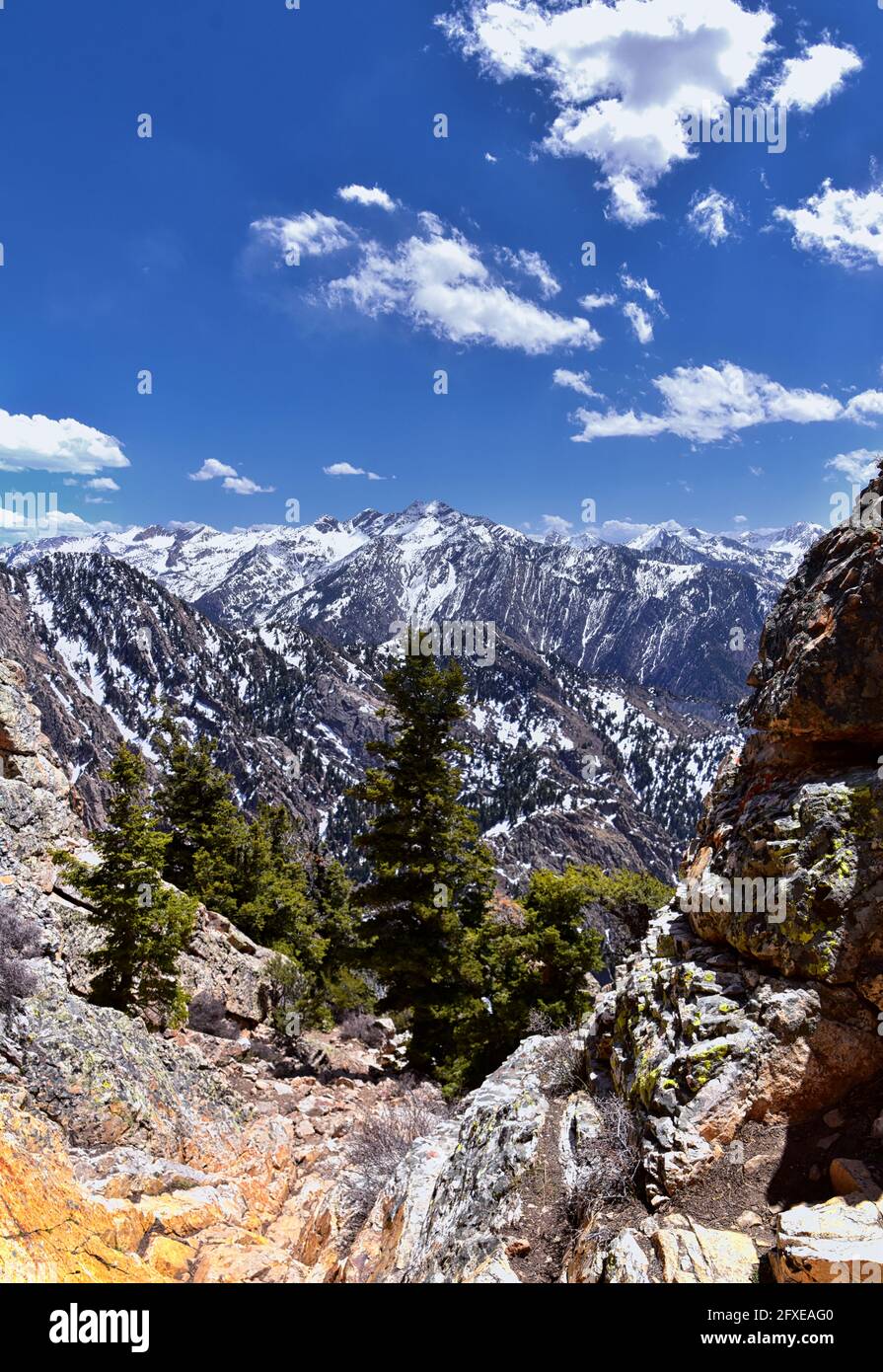 Wasatch Front Mount Olympus Peak hiking trail inspiring views in spring ...