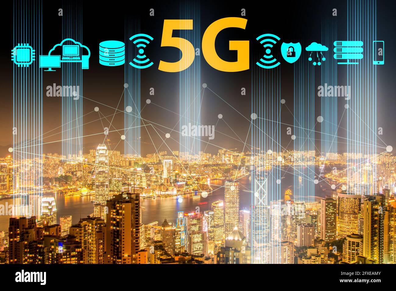 Concept of 5g networks in the large cities Stock Photo - Alamy