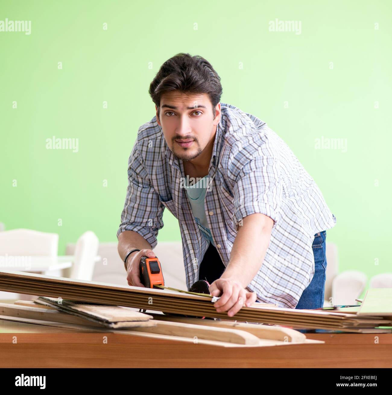 The woodworker working in his workshop Stock Photo - Alamy