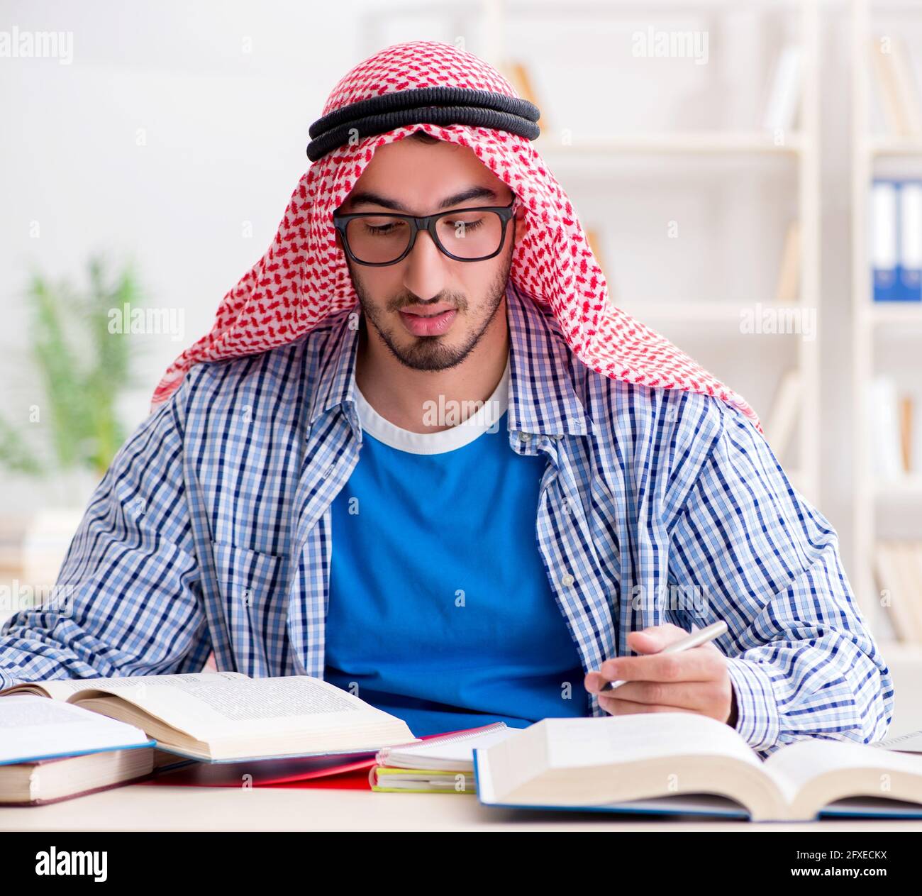 The arab student preparing for university exams Stock Photo - Alamy