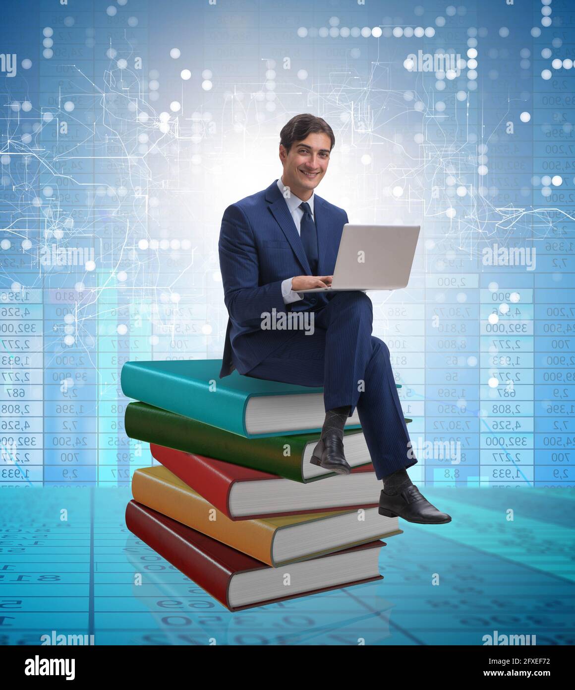 The businessman in executive distance learning concept Stock Photo - Alamy