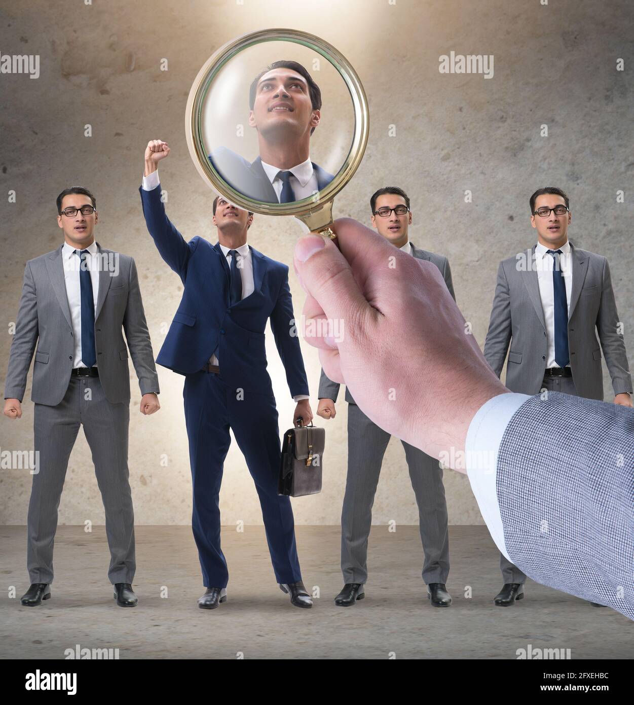 The recruitment and employment concept with selected employee Stock ...