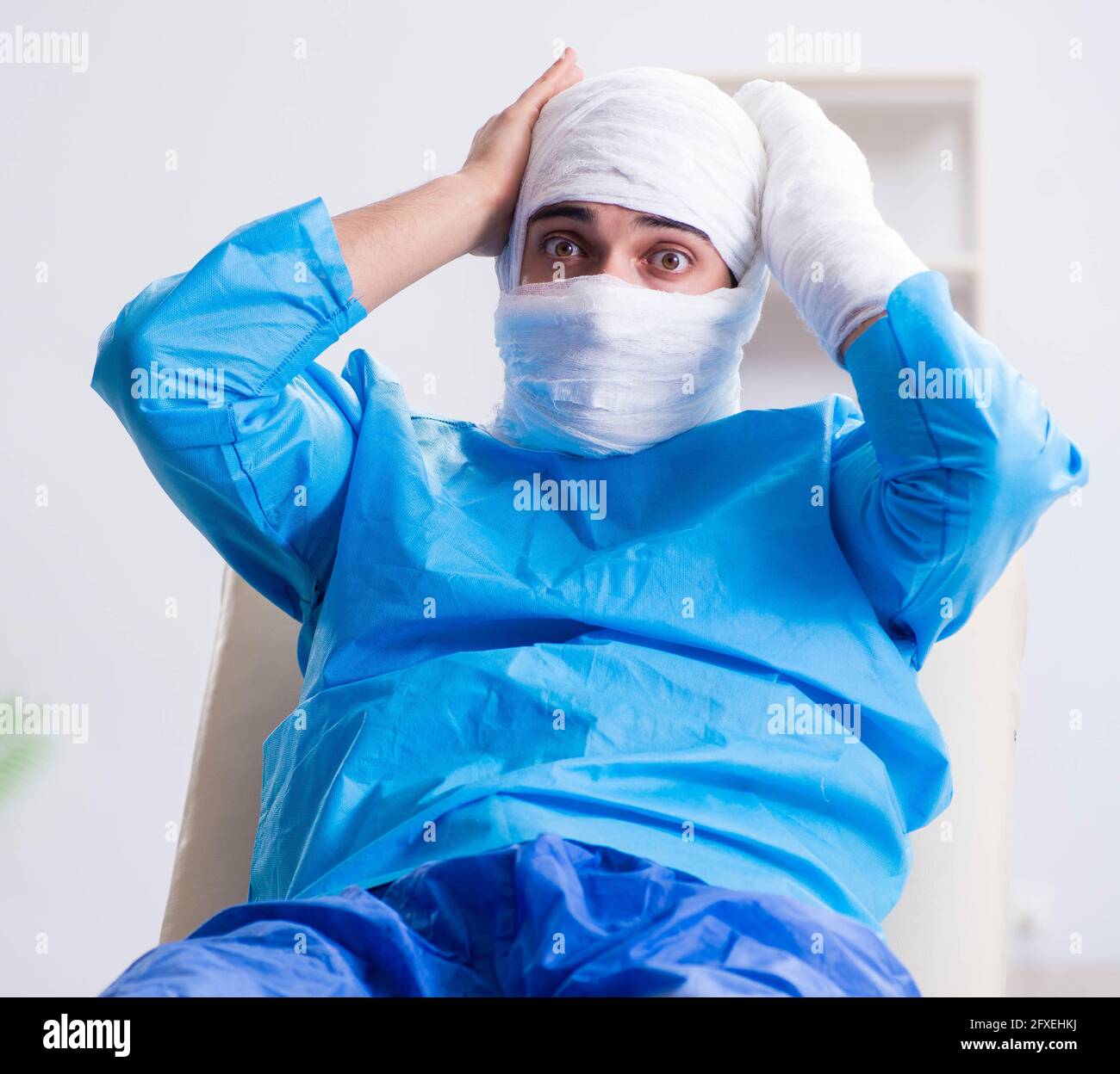 The man suffering from multiple broken bones and fractures Stock Photo ...