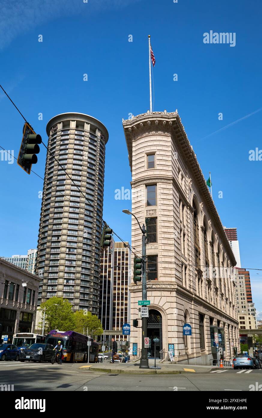 Seattle, Washington USA - April 17, 2018. Times Square Building Seattle ...