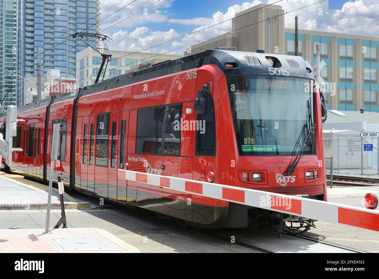 The MTS - Metropolitan Transit System trolly light rail transit train ...
