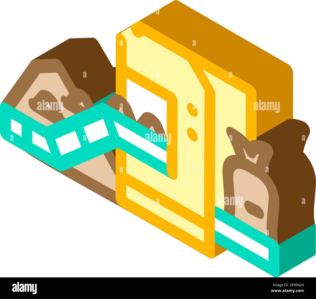 industrial packaging of compost isometric icon vector illustration ...