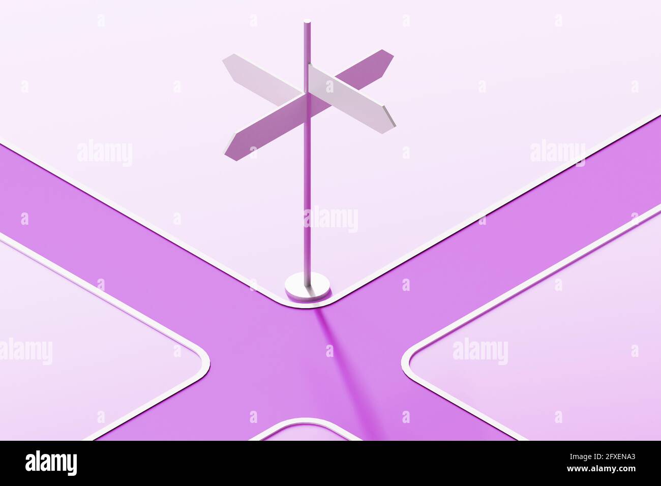 Road direction side in the navigation concept - 3d rendering Stock ...