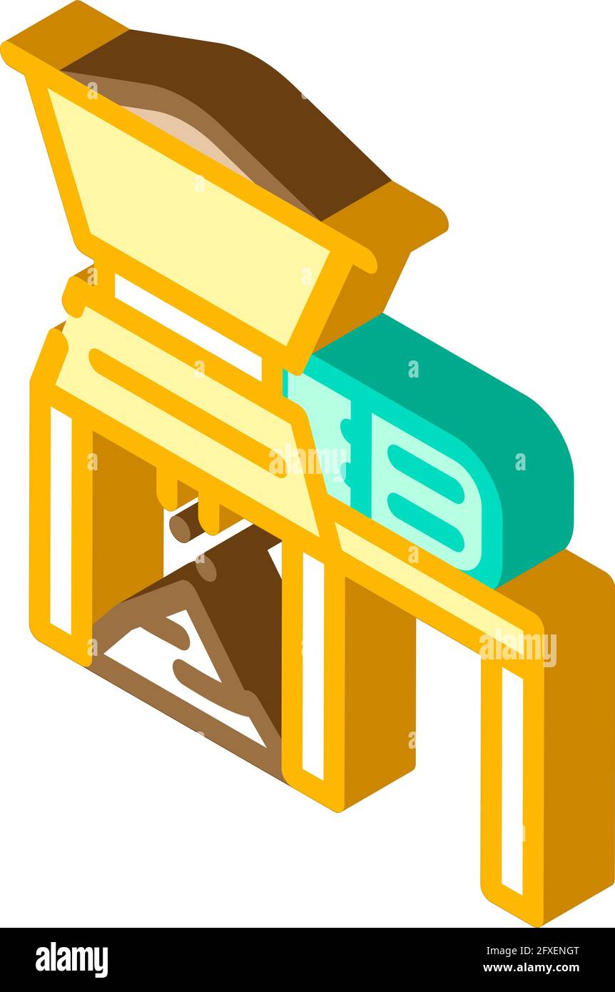 household waste shredder isometric icon vector illustration Stock ...