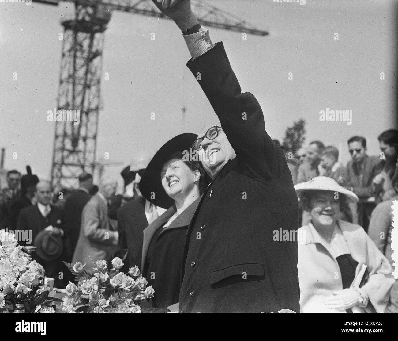 Launching of the Brazilian tanker ms. Goiaz at the shipyard of the NDSM ...