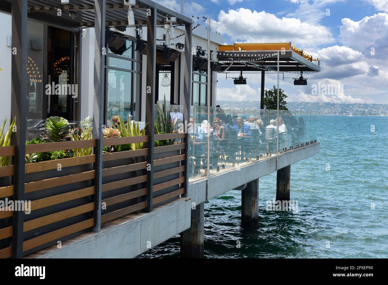 People enjoying lunch at the Brigantine waterfront seafood and Oyster ...