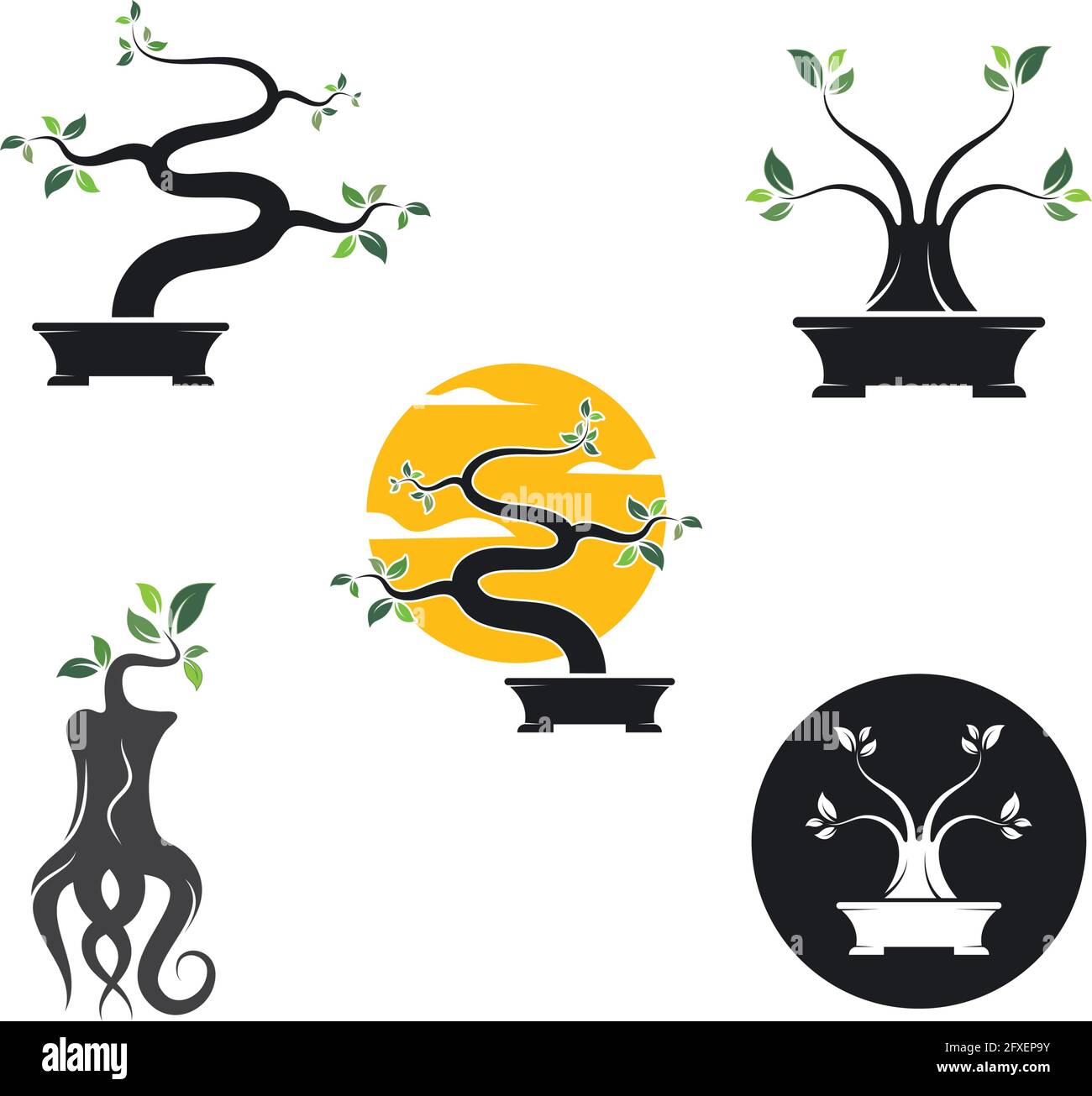 Japanese bonsai trees Stock Vector Images - Alamy