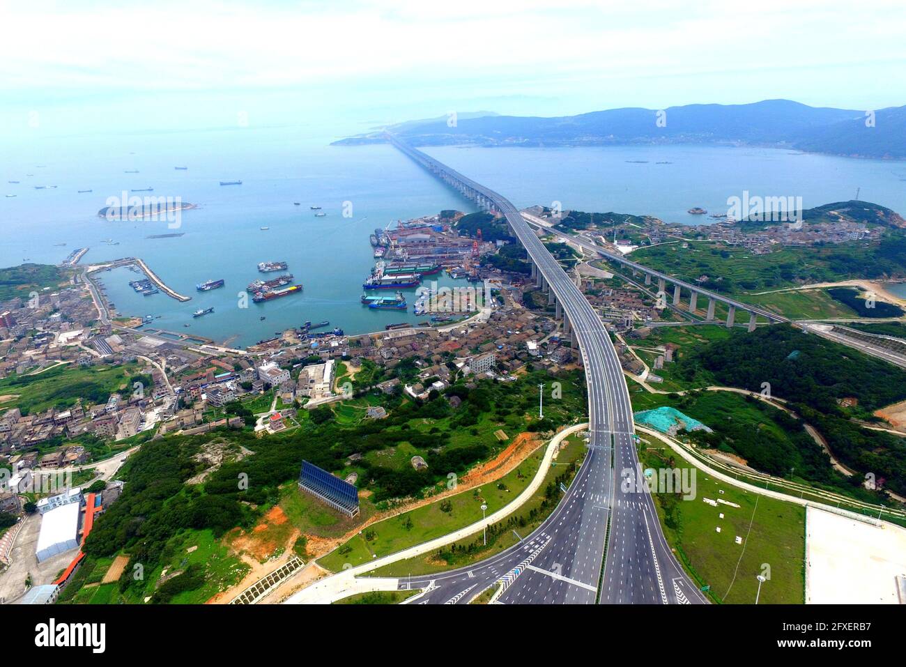 Fuzhou, China. 26th May, 2021. World's longest cross-sea bridge Pingtan ...