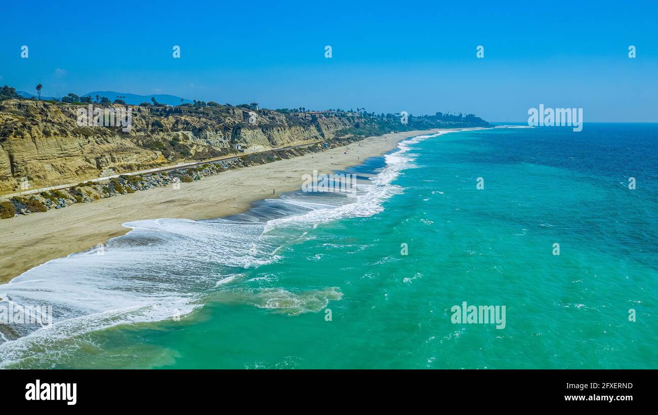 Aerial View From the Ocean of a California Beach with Cliff - No. 2 ...
